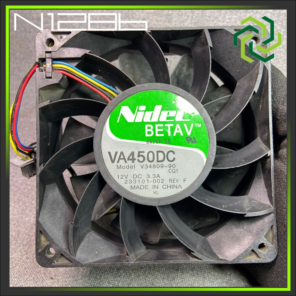 Quạt tản nhiệt NIDEC 12 cm, Dày 3.8 cm 12V 3.3A .GIÓ RẤT MẠNH NIDEC BETA V V34809-90 | Shopee ...