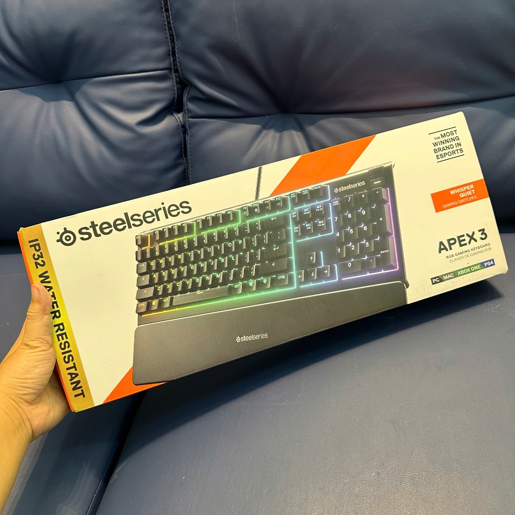 Bàn phím gaming có dây SteelSeries Apex 3 Led RGB switch yên tĩnh ...