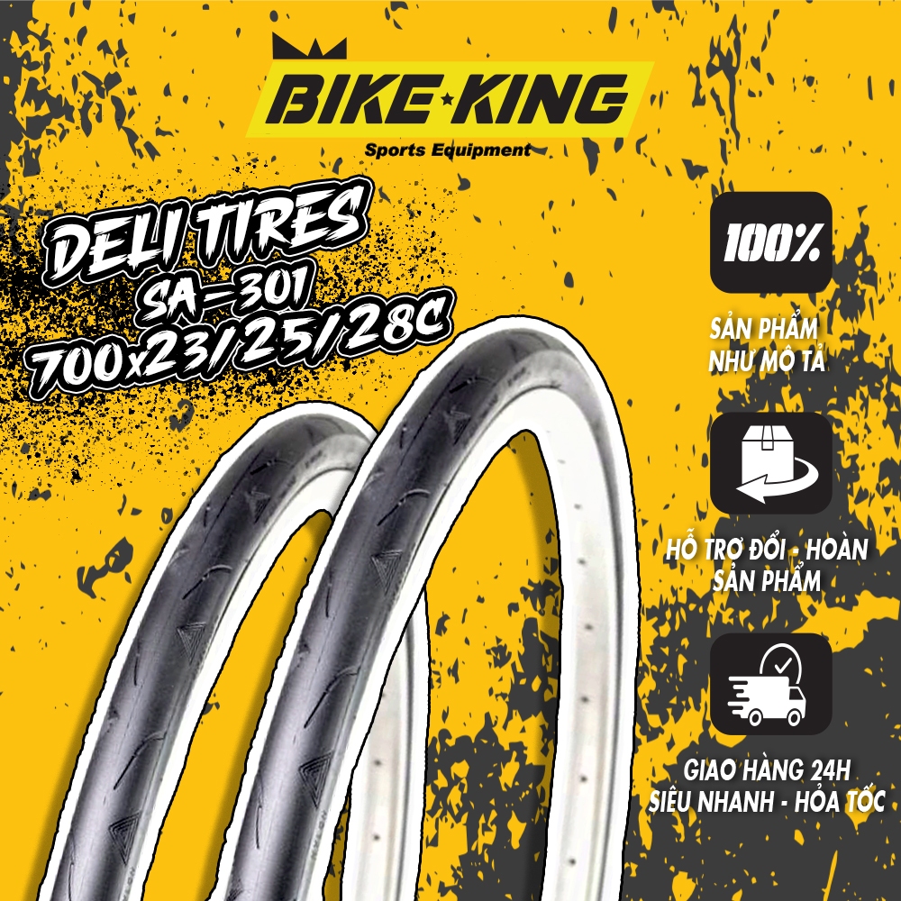 Vỏ - Lốp Xe Đạp Deli Tires SA-301 Gai Trơn 700x23/25/28C - Phù Hợp Dòng Xe Road / Touring & Độ ...