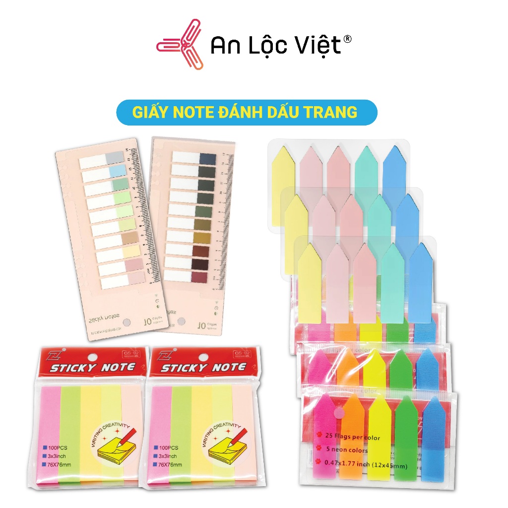 [RẺ VÔ ĐỊCH] Set 3 tập Giấy Note Đánh Dấu Trang - Giấy Phân Trang 5 Màu ...