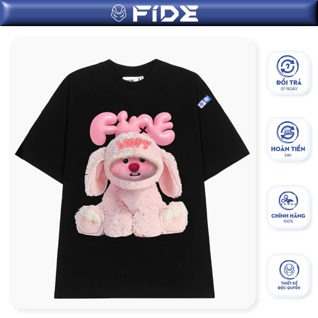 Áo thun FIDE LOOPY Hải Ly unisex form rộng cổ tròn LOOPY - AT28 ...