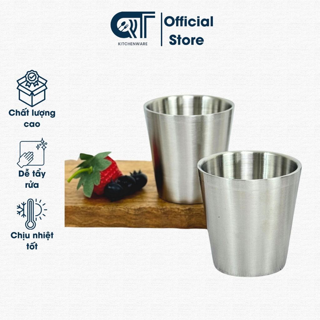 Ly, Cốc Uống Nước Cho Bé Inox, 2 Lớp Cao Cấp 175ml - QT KITCHENWARE ...