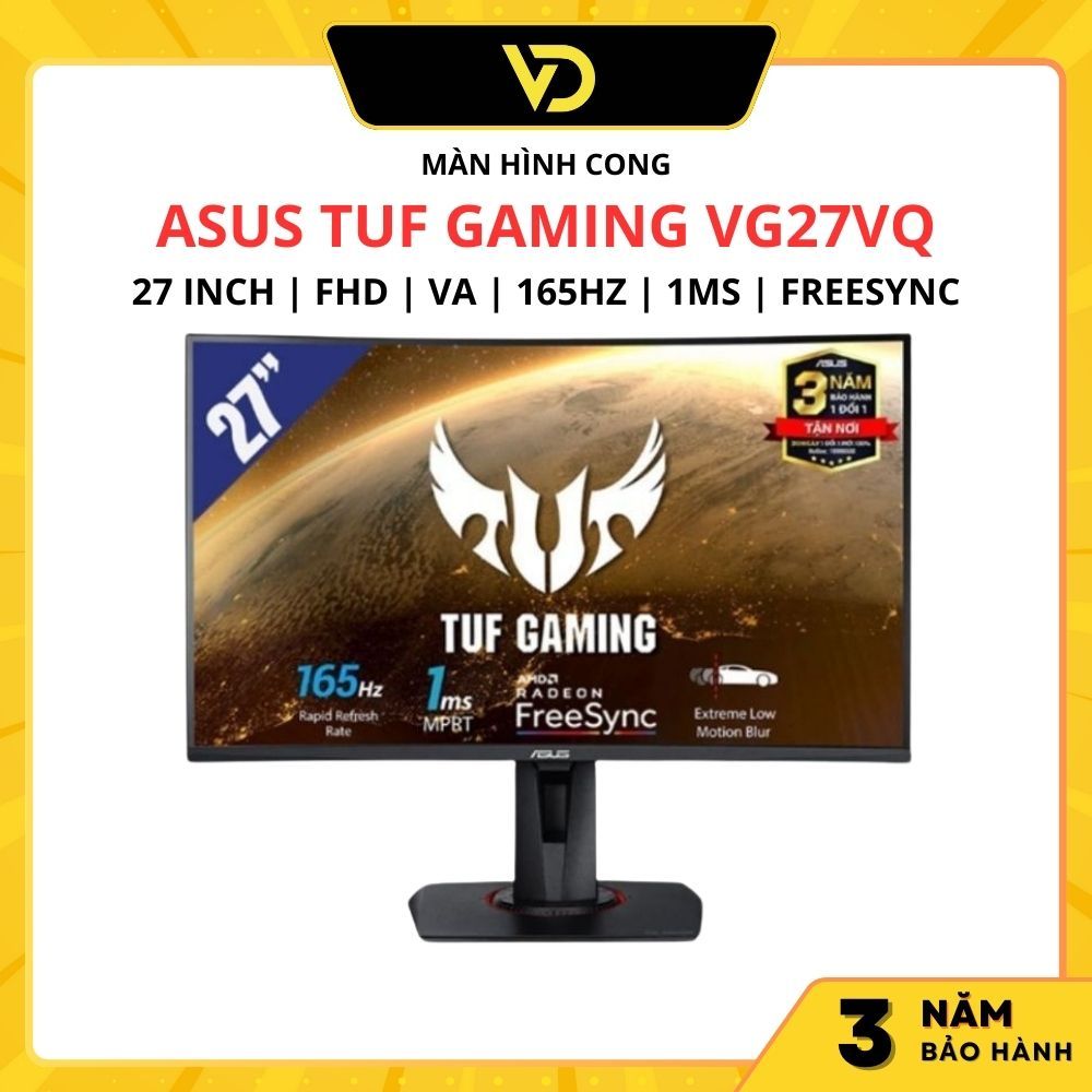 MÀN HÌNH CONG ASUS TUF GAMING VG27VQ (27 INCH/ FHD/VA/165HZ/1MS/FREESYNC/2 LOA) | Shopee Việt Nam