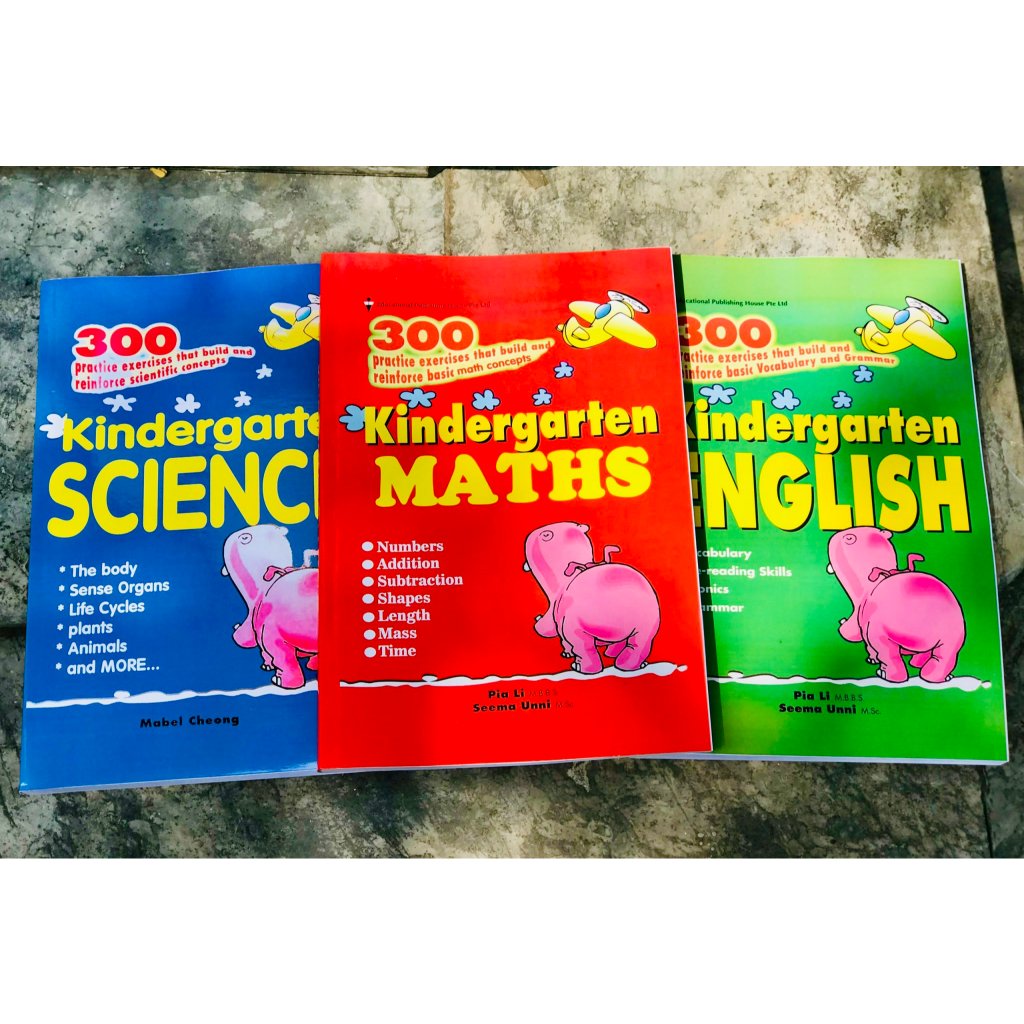 Sách - 300 Kindergarten English Math Science - bộ 3 cuốn | Shopee Việt Nam