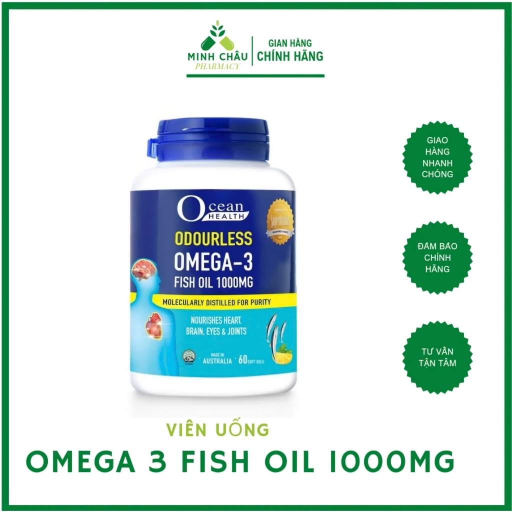 (Chính hãng) Viên uống Dầu cá Omega 3 Fish Oil 1000mg Ocean Health ...
