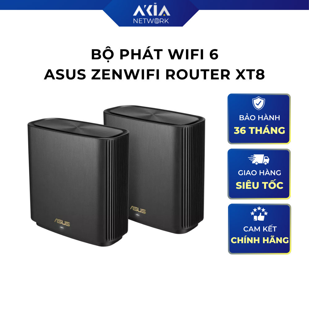 Bộ phát wifi 6 MESH Asus ZenWiFi Router XT8 (2 Pack), chuẩn AX6600 ...