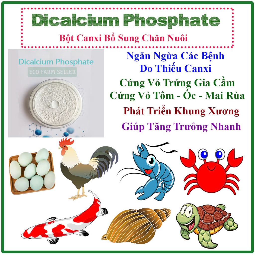 1kg Khoáng Calcium Phosphate- DCP bổ sung cho chăn nuôi , cứng vỏ tôm ...