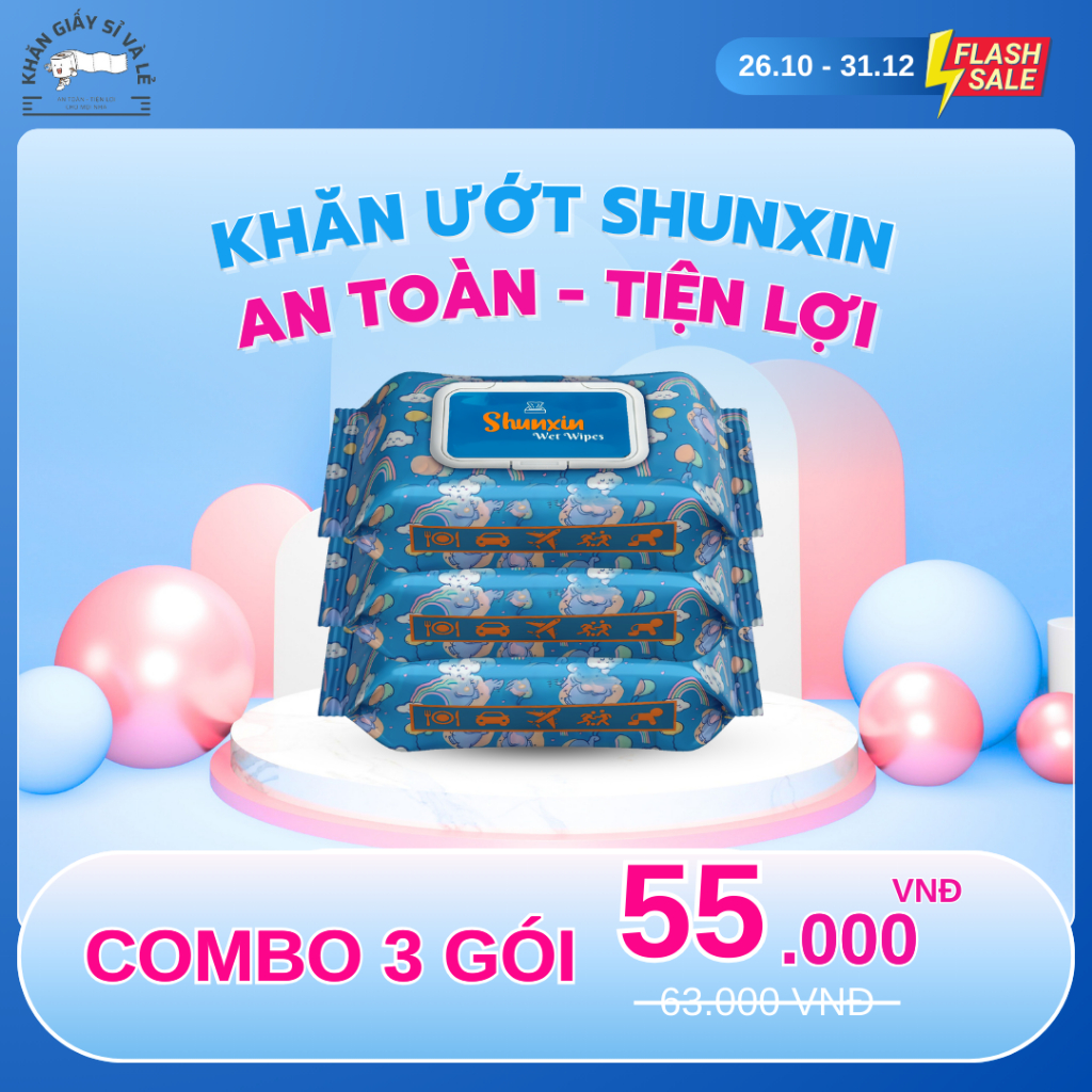 COMBO 3 GÓI Khăn Giấy Ướt SHUNXIN Cao Cấp – Xanh Đậm, 80 Tờ, Siêu Dai ...