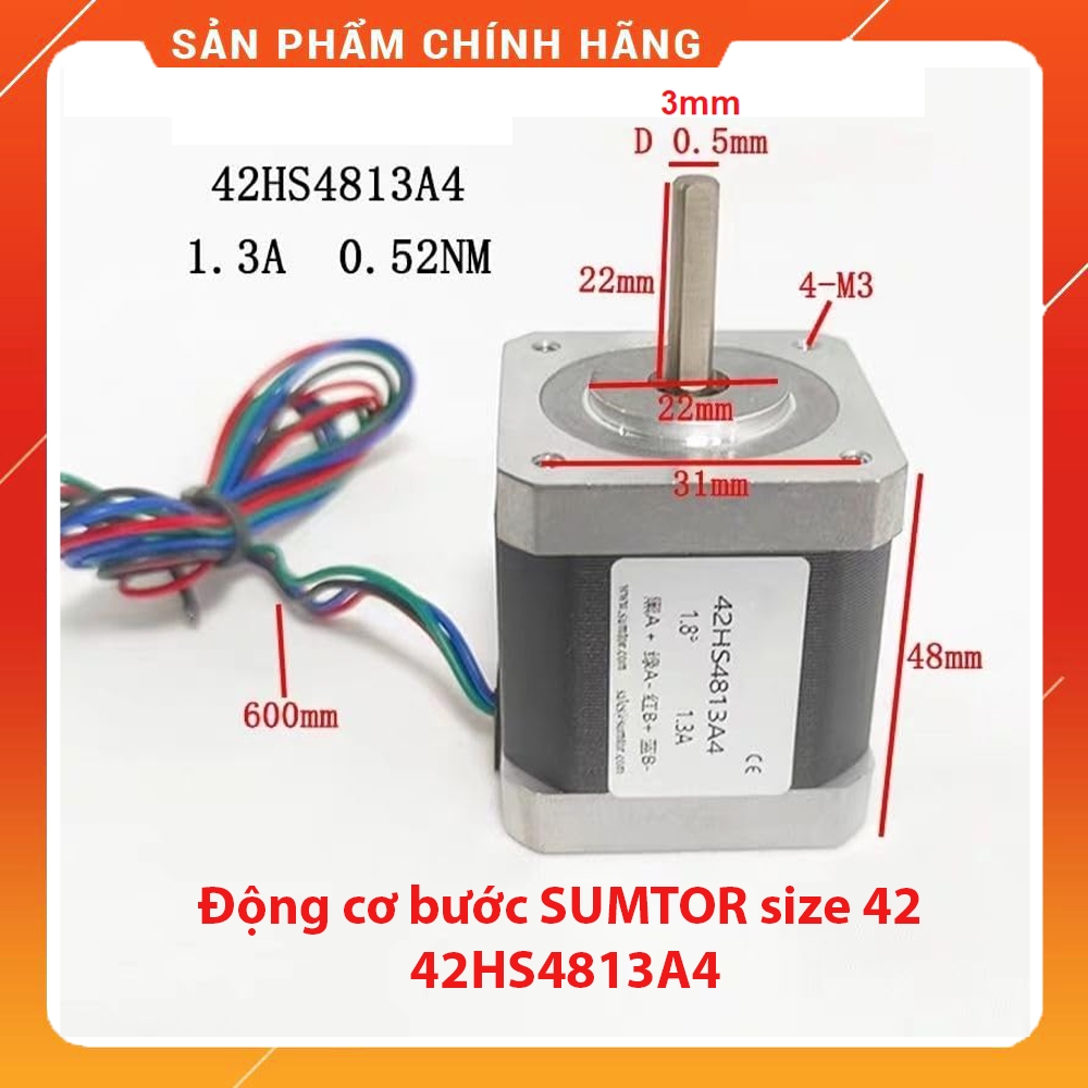Động cơ SUMTOR size 42 (tỉ số truyền 1:14), Động cơ bước 42HS4813A4 ...