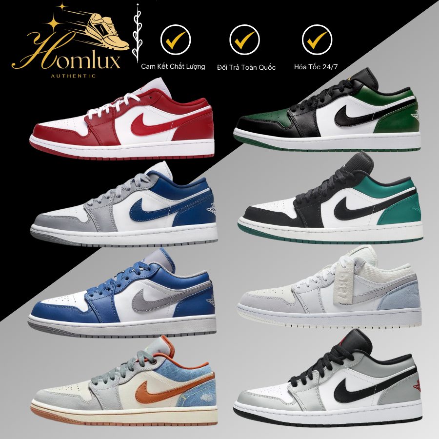 Giày thể thao Homlux Jd 1 Low, Giày JD1 cổ thấp đủ phối màu nham nữ ...