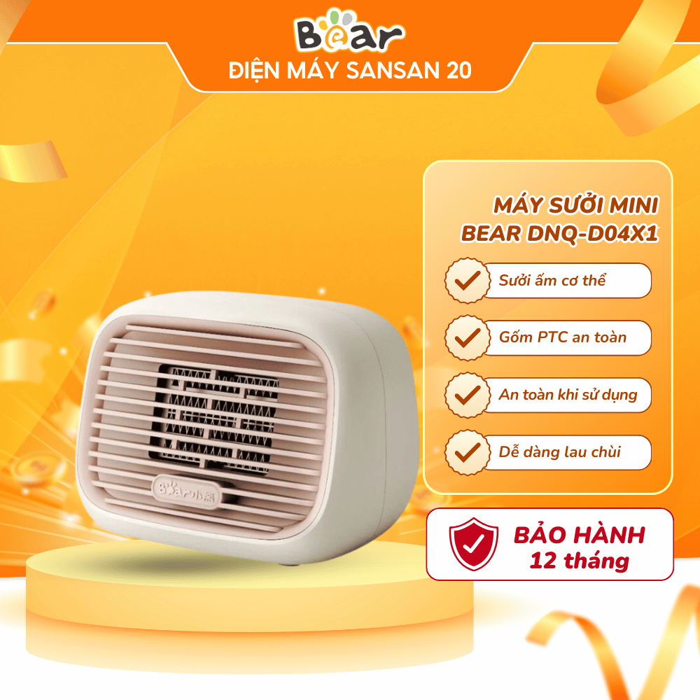 Máy sưởi mini Bear DNQ-D04X1 CHÍNH HÃNG, Máy sưởi công suất 400W nhỏ gọn tiện dụng có thể treo ...