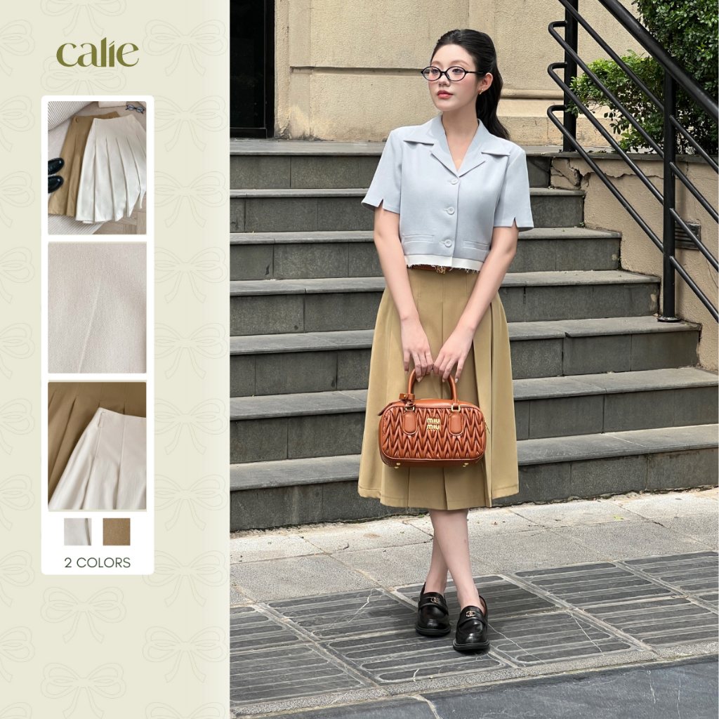 Áo croptop cách điệu cổ hai ve tay cộc thương hiệu Calie house AC416 ...