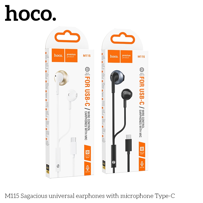 Tai Nghe Cắm Dây Hoco M115 Cổng Type-c và Tai Nghe S@m-su-ng Chân Type-c Hộp Trắng | Shopee Việt Nam
