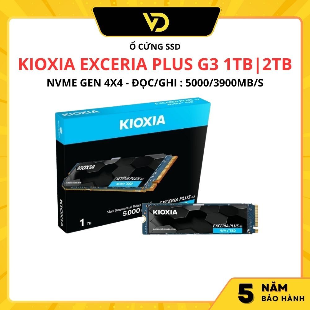 Ổ CỨNG SSD KIOXIA EXCERIA PLUS G3 1TB/ 2TB NVME GEN 4x4 - Đọc/Ghi : 5000/3900MB/s - Mới Bảo Hành ...