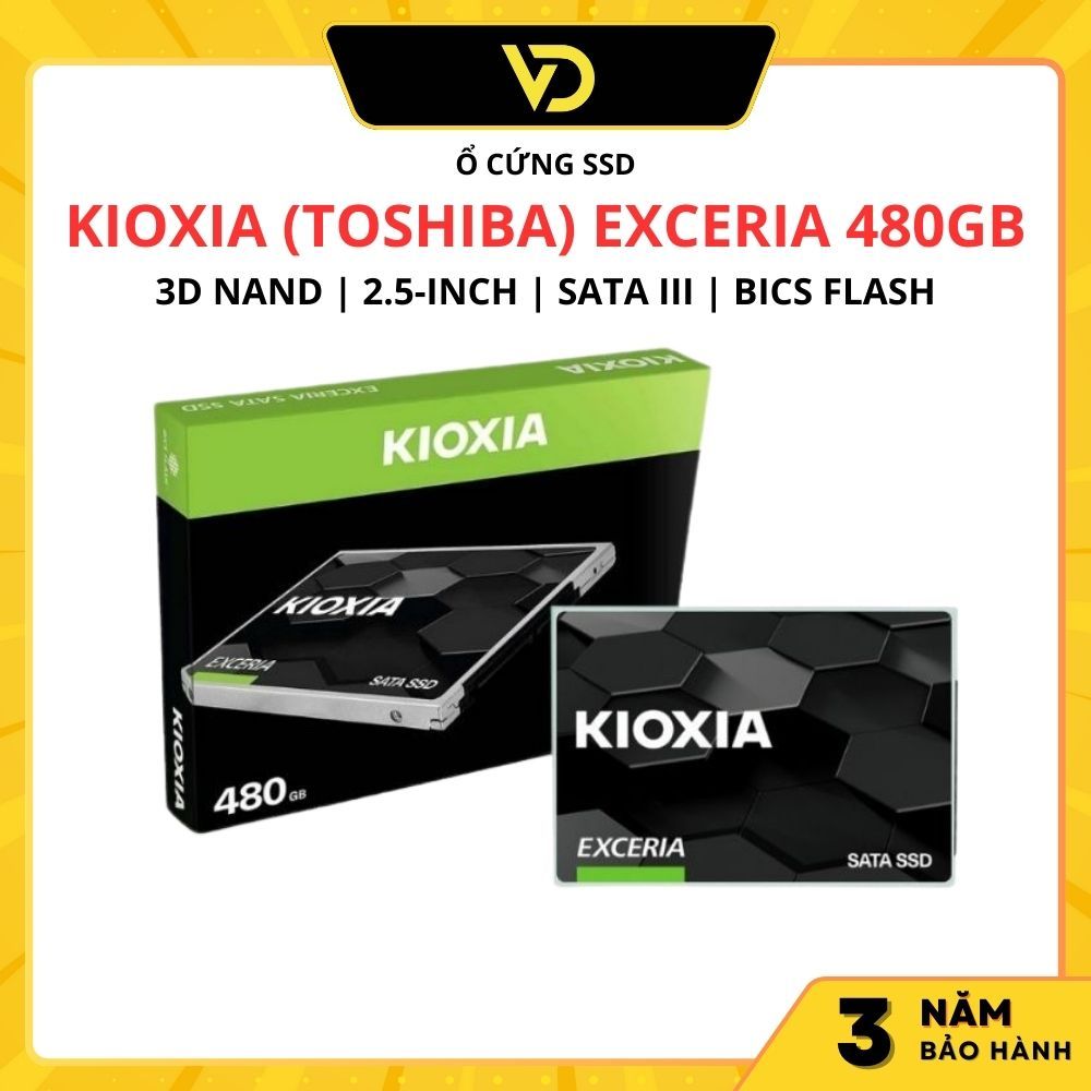 Ổ CỨNG SSD KIOXIA (TOSHIBA) EXCERIA 480GB 3D NAND /2.5-Inch/ SATA III/ BiCS FLASH - LTC10Z480GG8 ...