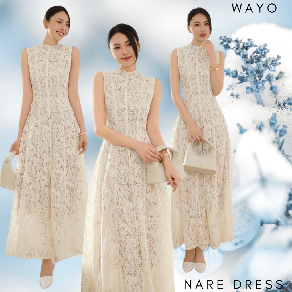 [Nare Dress] Đầm WAYO thiết kế ren hoa cao cấp dự tiệc sang chảnh xu ...