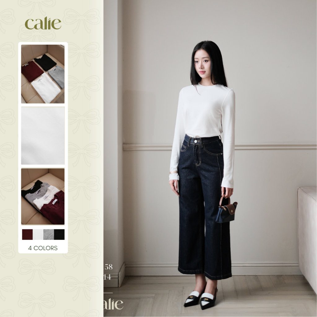 Áo len tăm cổ tròn thương hiệu Calie house AL158 | Shopee Việt Nam