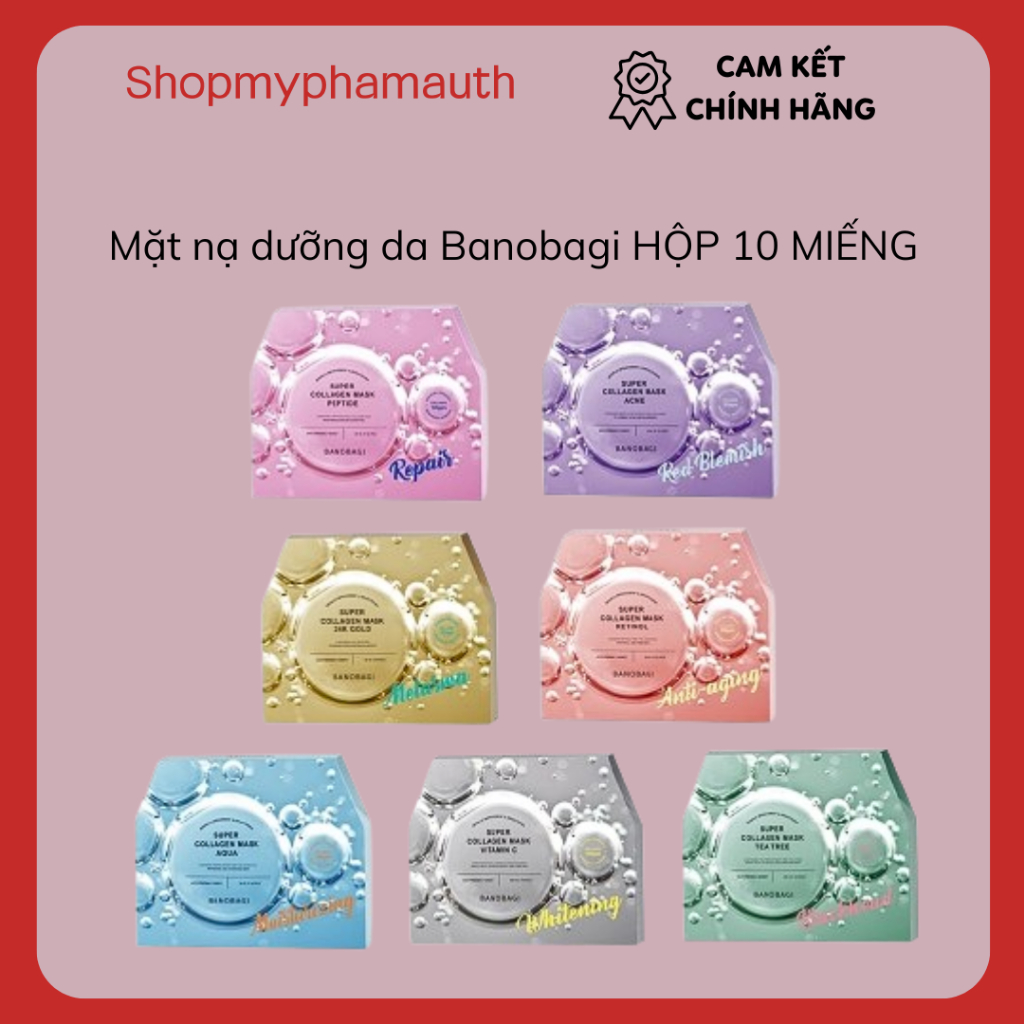 Mặt nạ dưỡng da Banobagi Super Collagen Mask hộp 10 miếng | Shopee Việt Nam