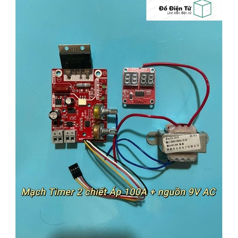 Mạch Timer 2 Chiết Áp 100A , có màn hình hiện thị Led dùng làm máy hàn ...
