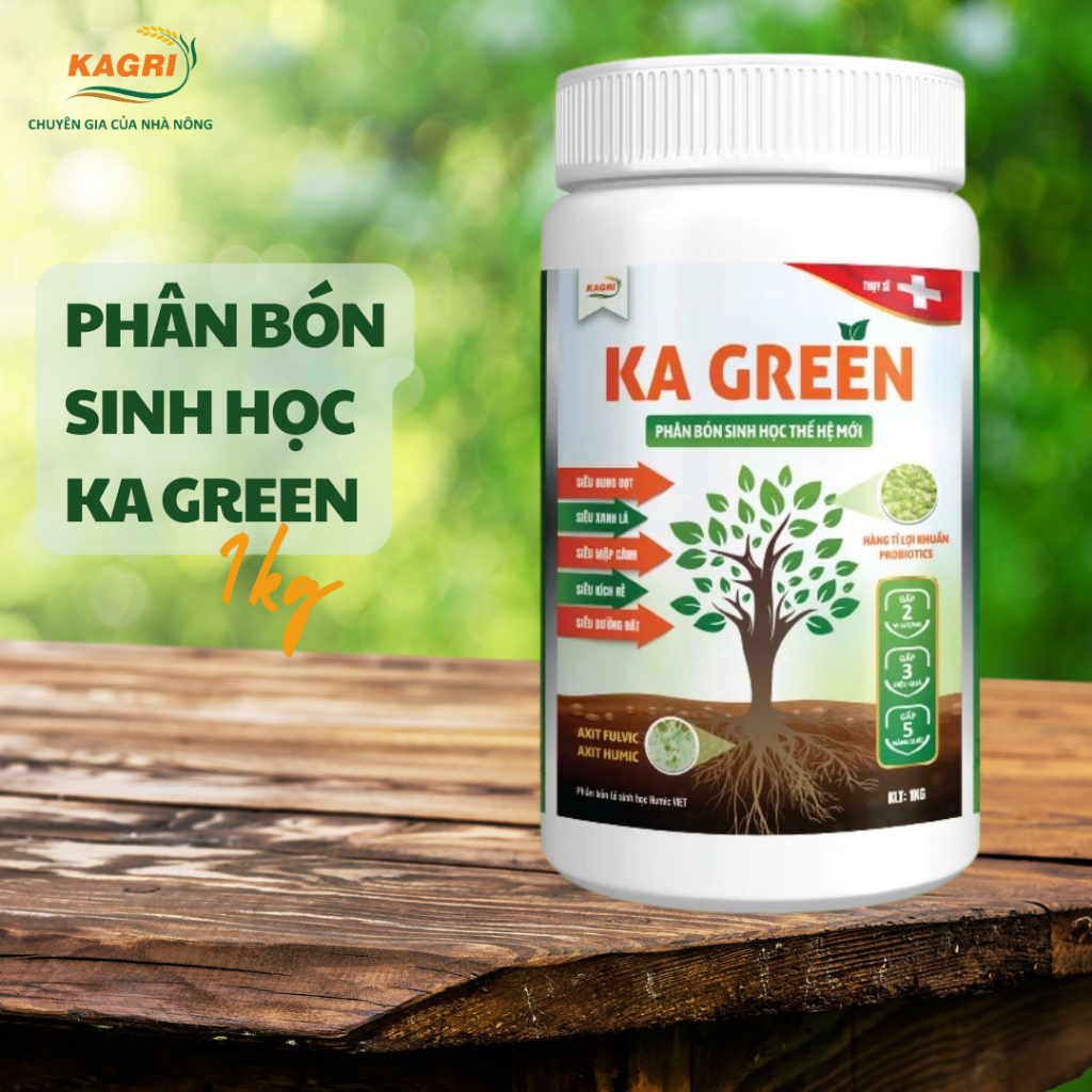 Phân bón sinh học KA GREEN, Bổ sung vi sinh, Cải thiện đất, kích rễ, bung đọt, dày lá, kích rễ ...