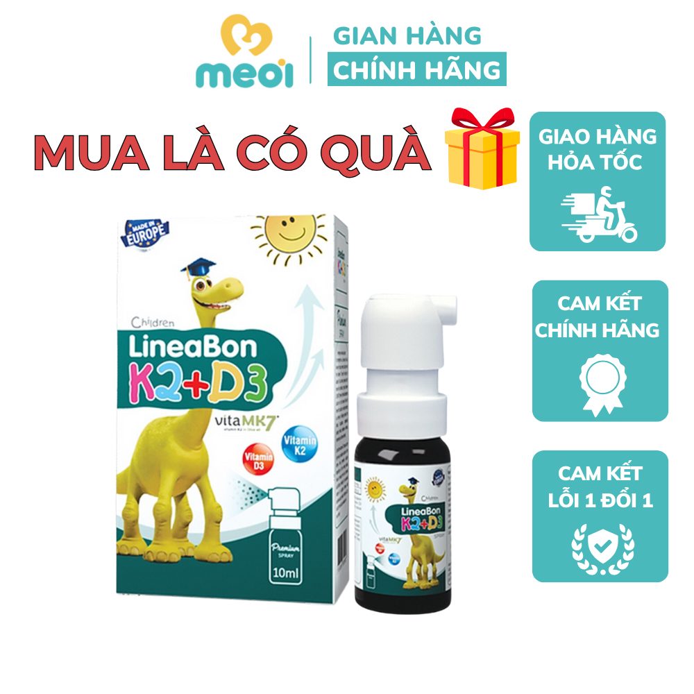D3 K2 Lineabon dạng XỊT 10ml giúp bé hấp thu tối đa canxi | Shopee Việt Nam