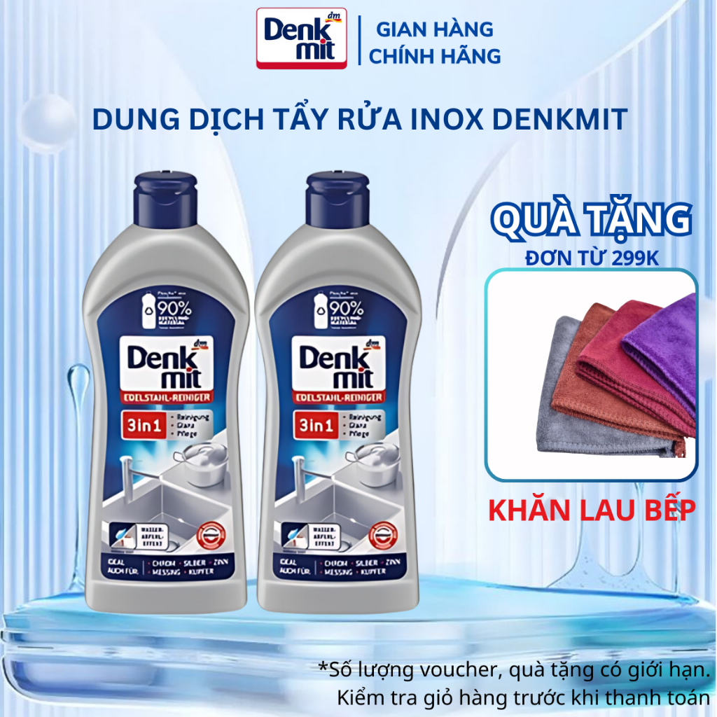 Dung dịch tẩy rửa inox Denkmit 3 trong 1 | Chai tẩy rửa inox Denkmit đa năng 300ml | Shopee Việt Nam