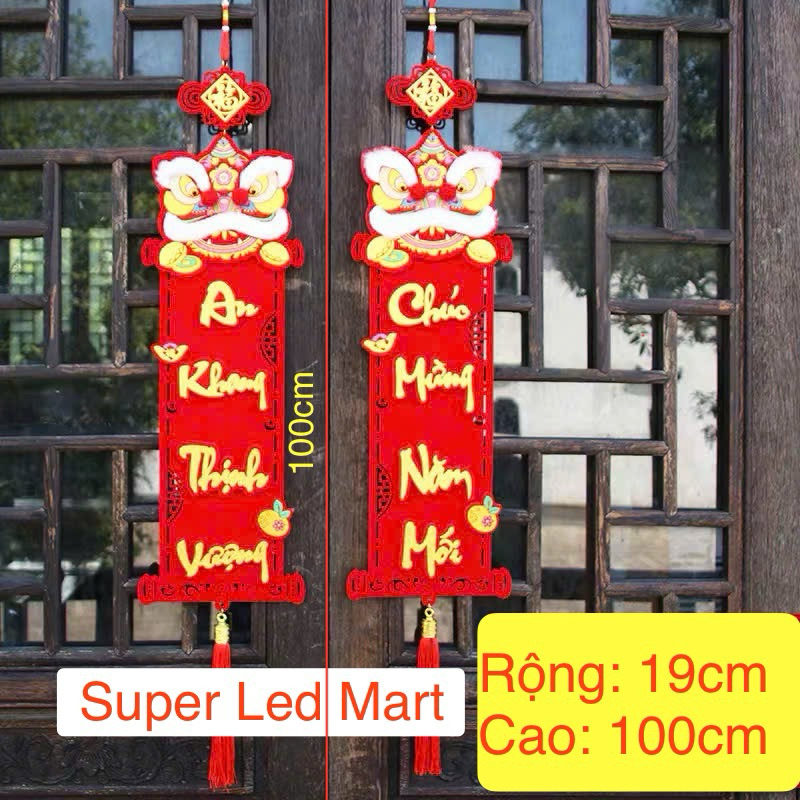 Cặp Liễn Nhung Câu Đối Lân - Túi Vàng - Mẫu đẹp Nhung Chúc Mừng Năm Mới An Khang Thịnh Vượng ...