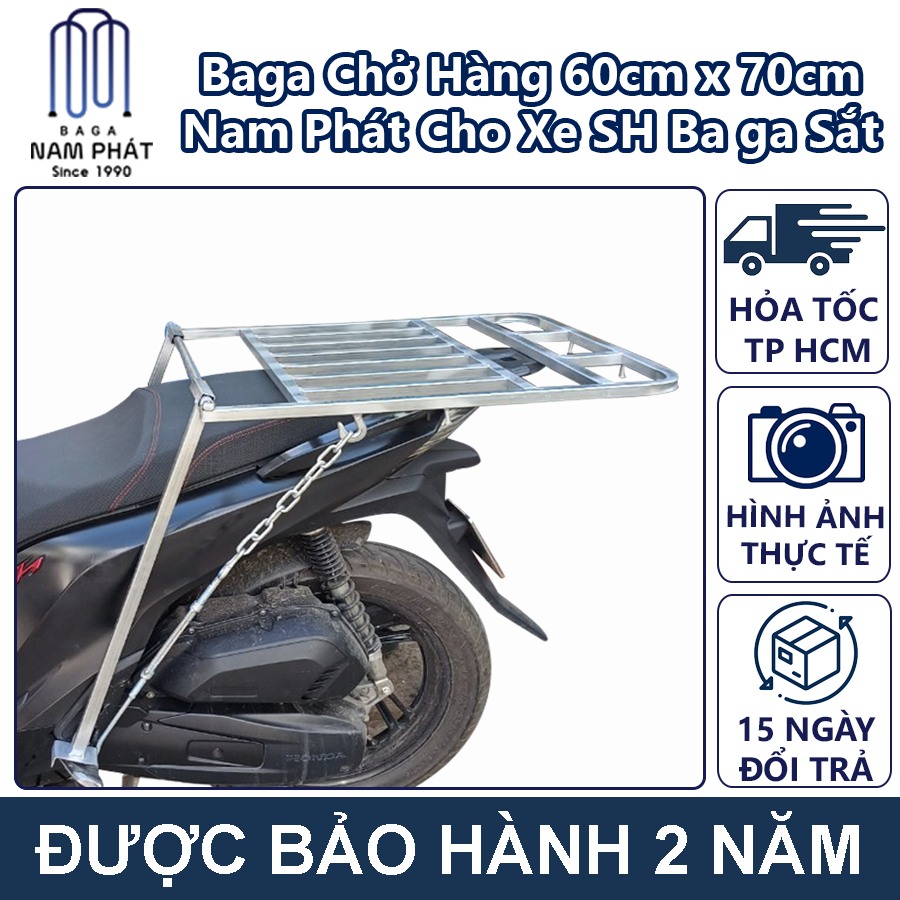 Baga Chở Hàng 60cm x 70cm Nam Phát Cho Xe SH Ba ga Sắt Hộp Chở Đồ Bara ...