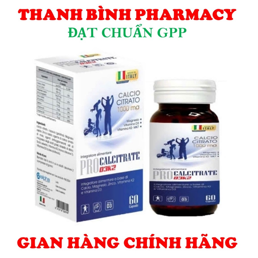 PRO CALCITRATE D3K2 - NHẬP KHẨU Ý - BỔ SUNG CANXI GIÚP PHÁT TRIỂN HỆ ...