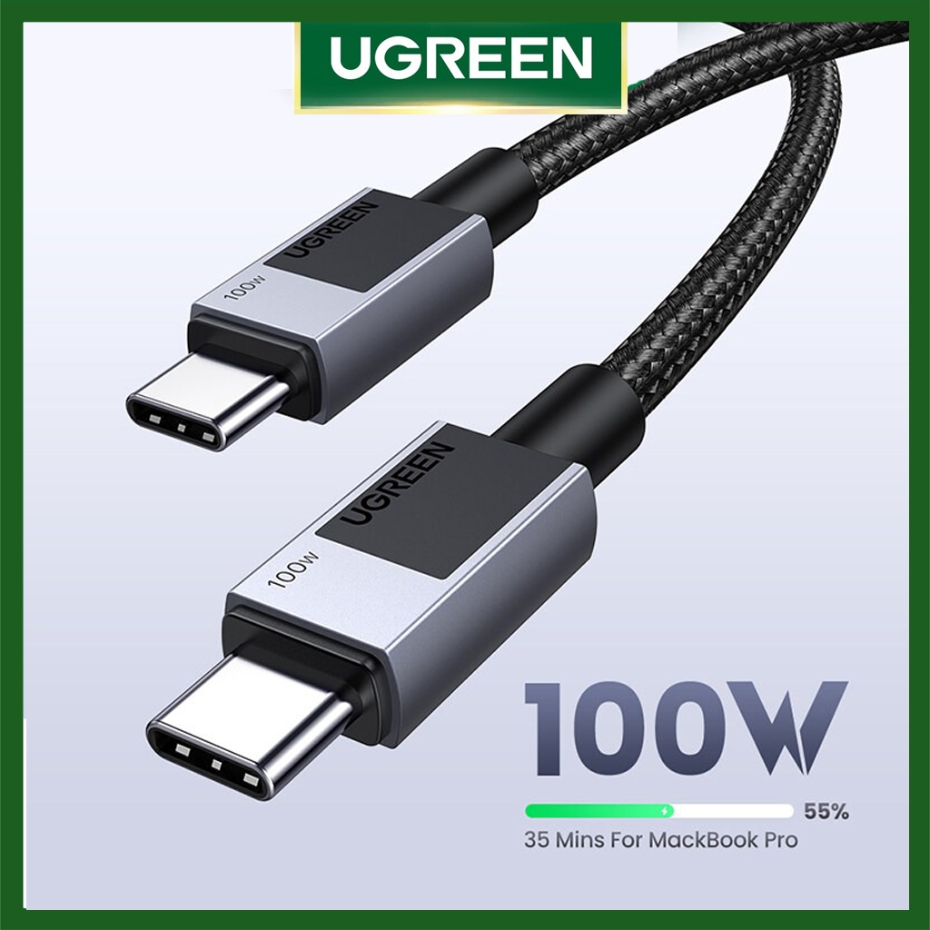 Cáp sạc nhanh USB C Ugreen 100W PD3.1 Type C sang Type C 480Mbps Dây Bọc Dù - Chính Hãng ...