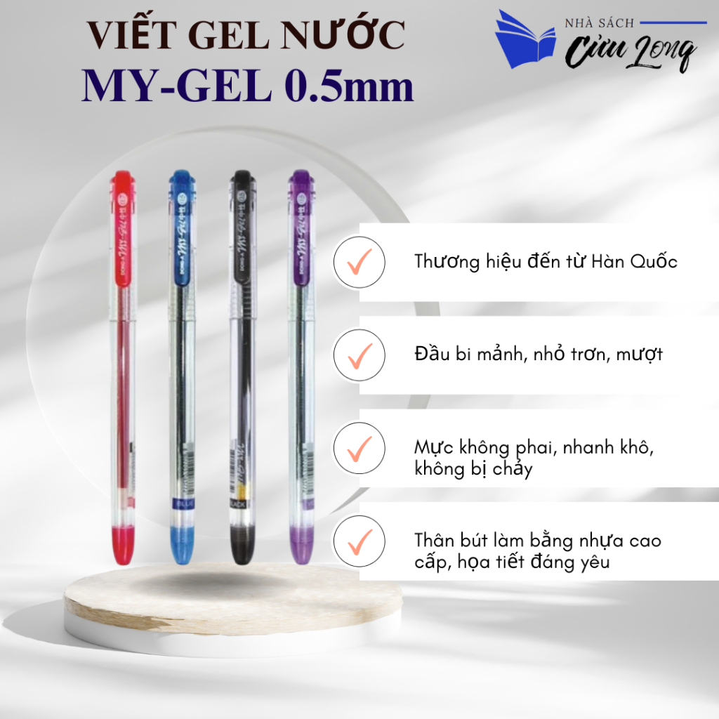 Bút gel Hàn Quốc My Gel 0.5mm MyGel DONG-A P&T - Xanh, Đỏ, Đen, Tím ...