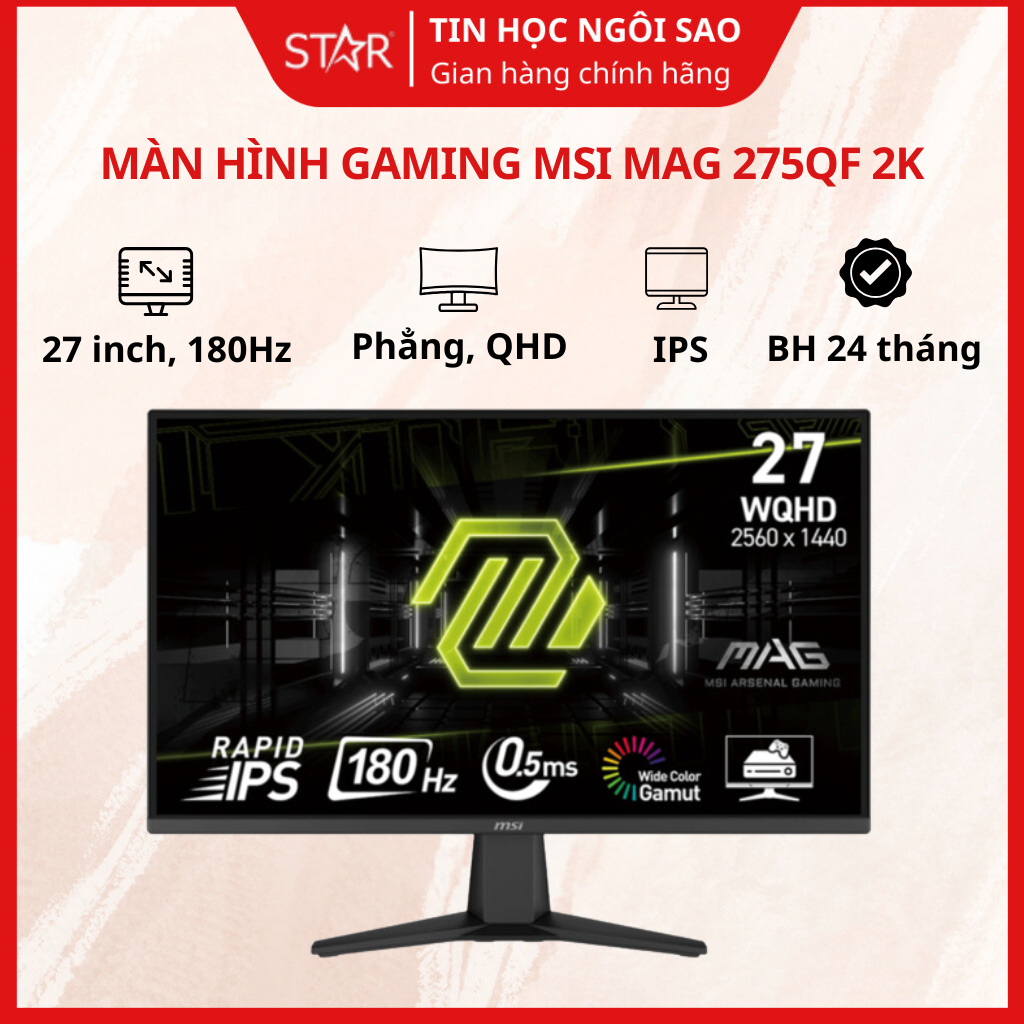 Màn Hình Gaming MSI MAG 275QF 2K | 27 inch, QHD, IPS, 180Hz, 0.5ms ...