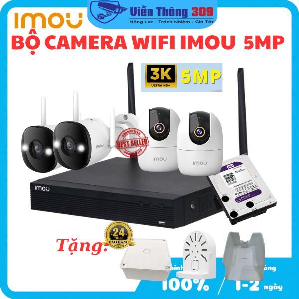 Bộ KIT 5MP camera IMOU, trọn bộ camera 5mp 3K wifi chính hãng | Shopee ...