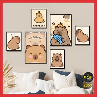 Set 6 tranh Capybara, Gấu Loopy, Gấu Dâu, tranh Doremon Labubu tranh ...