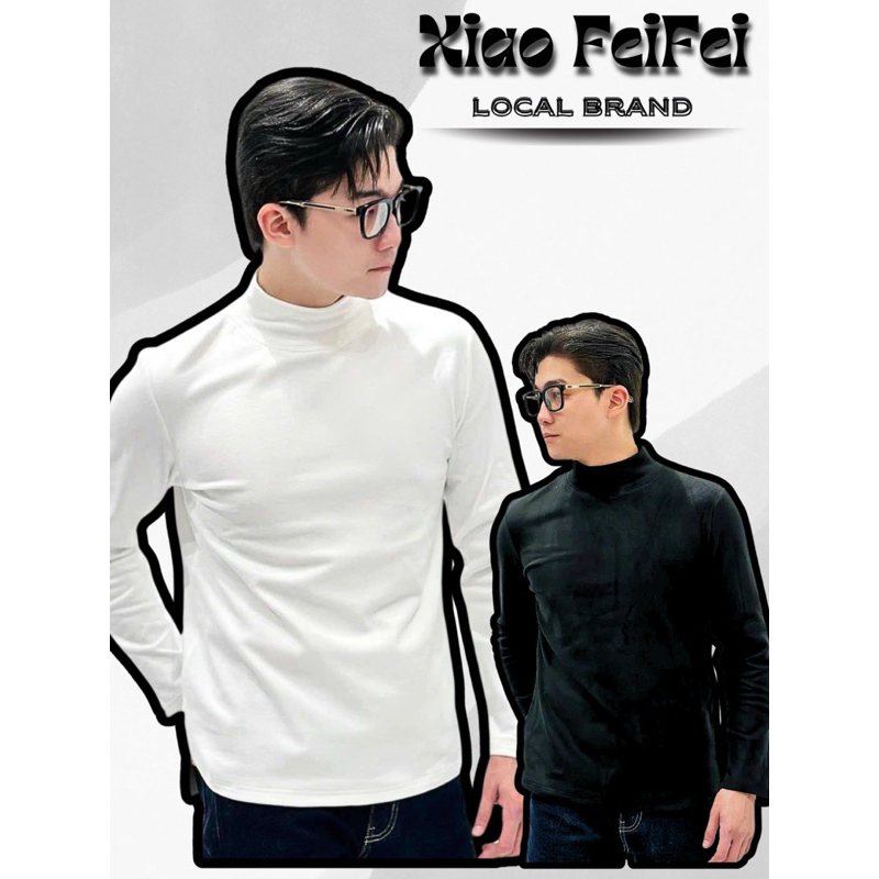 Xiao Feifei chính hãng_Áo giữ nhiệt nam lót nỉ cao cấp / cổ 3cm có size từ 40-90kg | Shopee Việt Nam