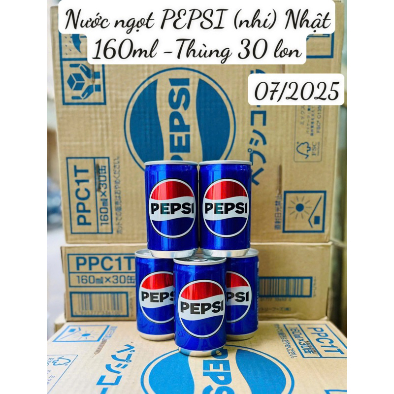 [MẪU MỚI 2025]🥤🇯🇵 THÙNG 30 LON NƯỚC NGỌT PEPSI MINI NHẬT LON NHÍ VỊ NGUYÊN BẢN 160ML x 30 🇯🇵 ...