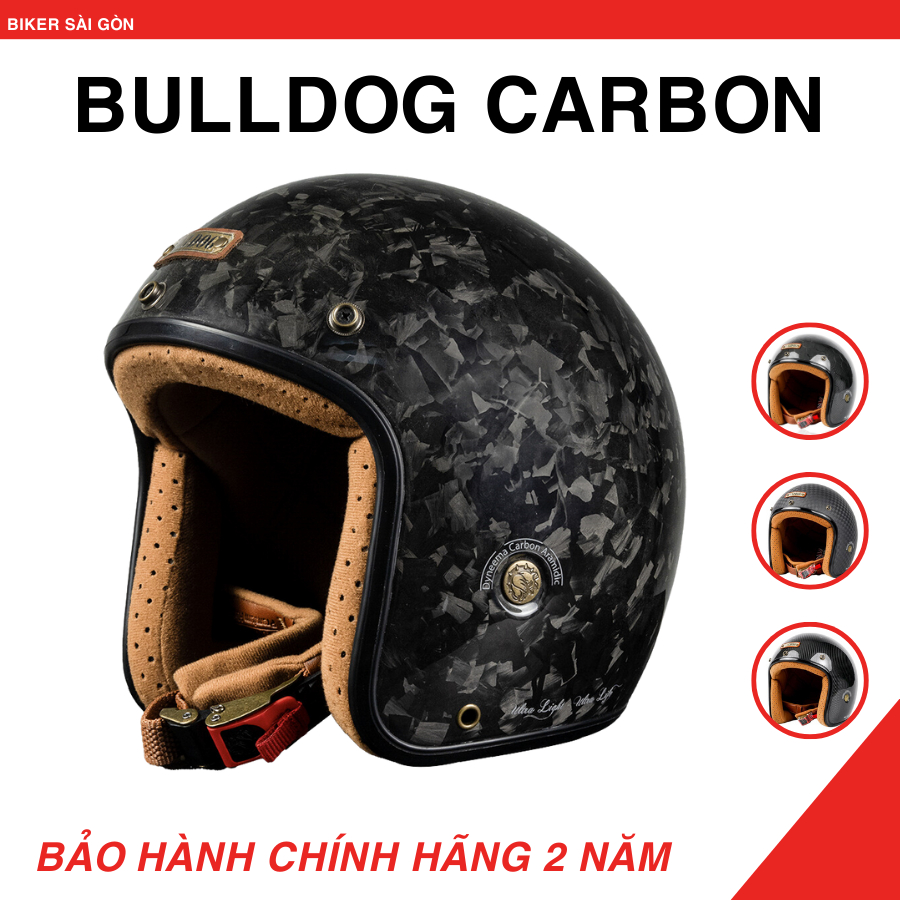 Mũ Bảo Hiểm 3/4 Cổ Điển BULLDOG Heli Carbon - Biker Sài Gòn | Shopee ...