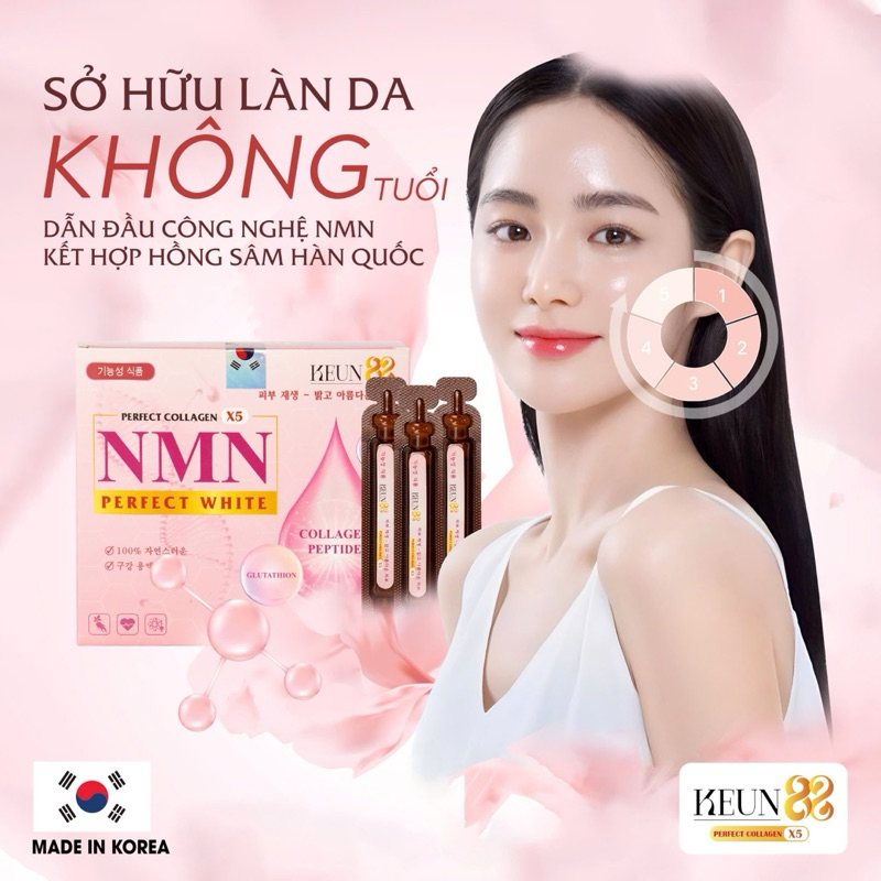 [HÀNG CHÍNH HÃNG] Nước Uống Perfect Collagen NMN X5 Hồng Sâm Hàn Quốc, đánh tan sạm nám, dưỡng ...