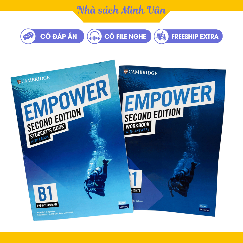 Sách - Empower A2,B1 không có mã code - bộ 2 quyển - in màu - đủ file ...