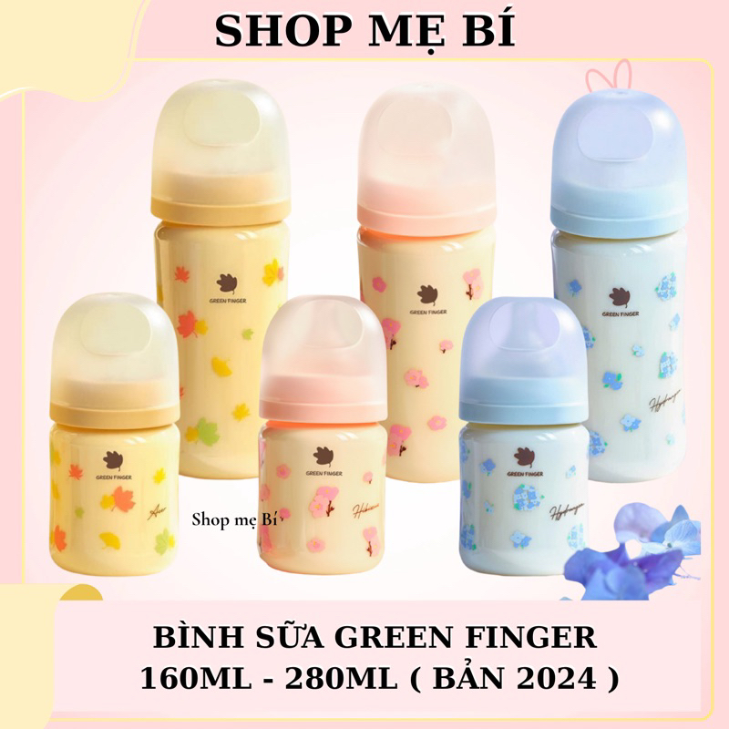 [QT Sticker ] Bình sữa GREEN FINGER Bebe Grow 160ml / 280ml và núm thay thế | Shopee Việt Nam