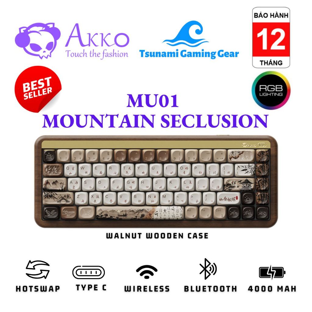Bàn phím cơ AKKO MU01 Mountain Seclusion (Multi-modes/ RGB/ Hotswap ...
