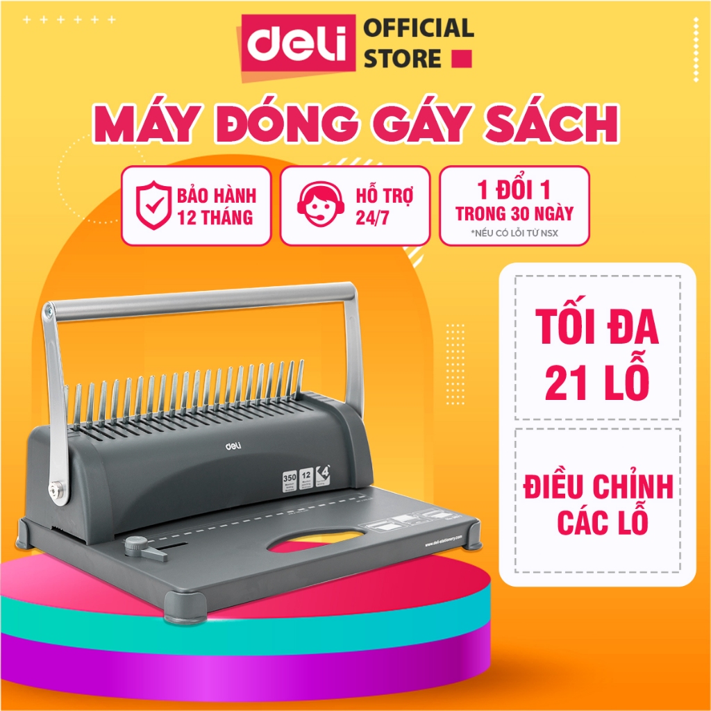 Máy Đóng Gáy Xoắn Lò Xo DELI E3871 Tiện Dụng Cho Tài Liệu, Sách, Lịch ...