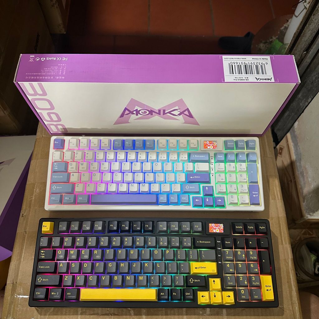 ( NEW- SALE ) MONKA 3098 PRO V2 - Bàn phím cơ / Led RGB, Kết Nối 3 ...