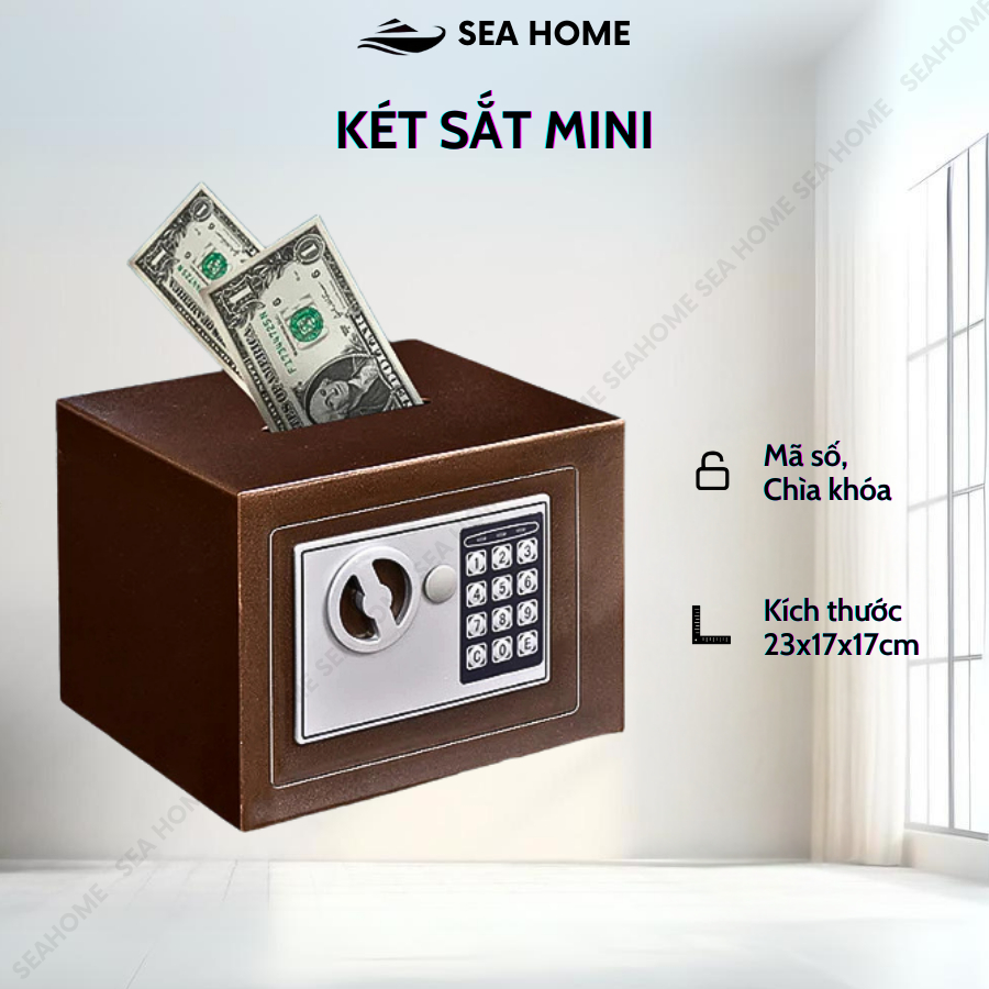 Két Sắt Mini Cho Bé , Tủ Đựng Tiền Mini Để Bàn Khóa Điện Tử Chống Cháy ...