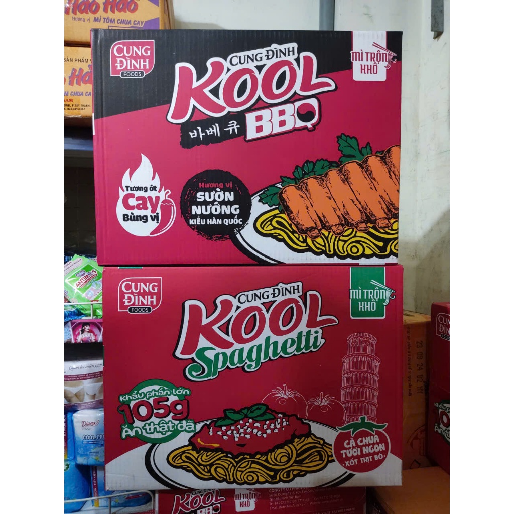 THÙNG MÌ TRỘN KHÔ CUNG ĐÌNH KOOL SPAGHETTI /BBQ 105g x 30 Gói | Shopee Việt Nam