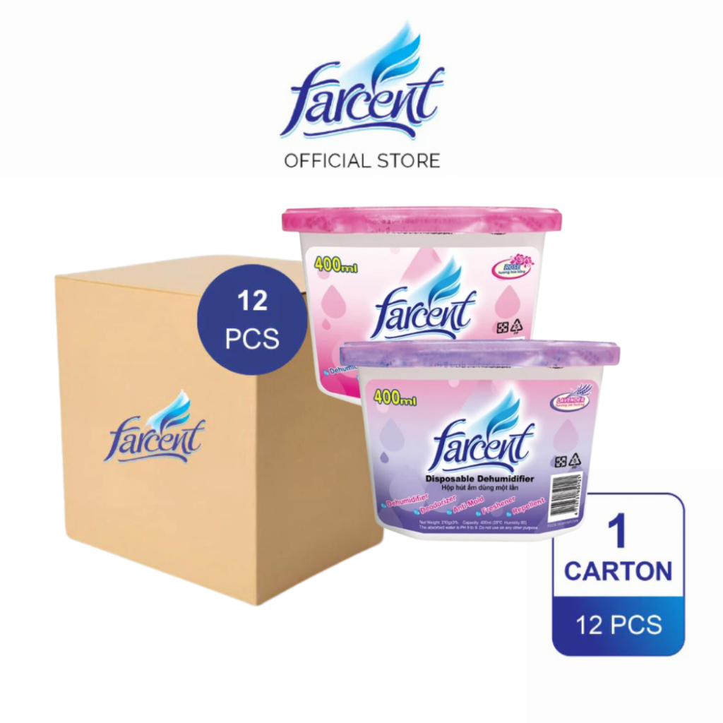 Thùng 12 Hộp hút ẩm khử mùi, chống mốc chính hãng Farcent Hương Hoa 500ml | Shopee Việt Nam