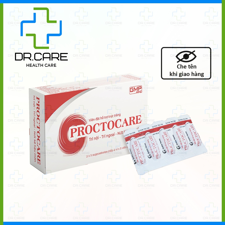 Viên đặt trĩ (trĩ nội, ngoại), nứt kẽ Proctocare hỗ trợ giảm đau rát ...