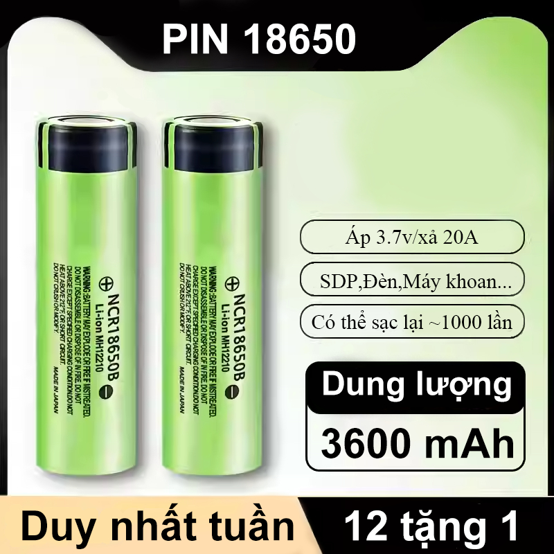 Cell Pin 18650 Panasonic Xanh dung lượng 3400mAh - 3.7V xả 15A Tháo khối | Shopee Việt Nam