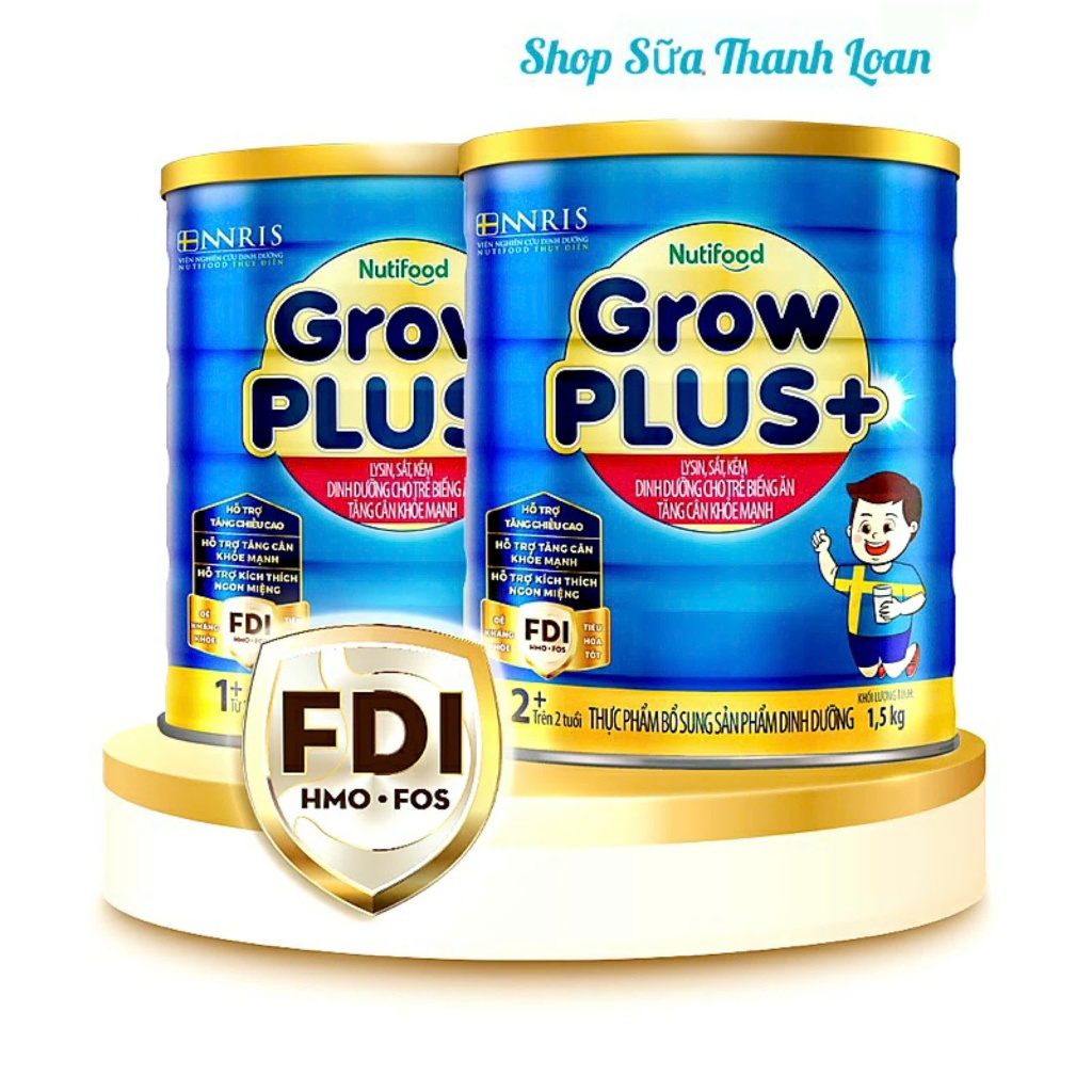 [HSD T9-2026] Sữa Bột NutiFood Grow Plus+ Xanh Hộp 900g/ 1,5kg. | Shopee Việt Nam