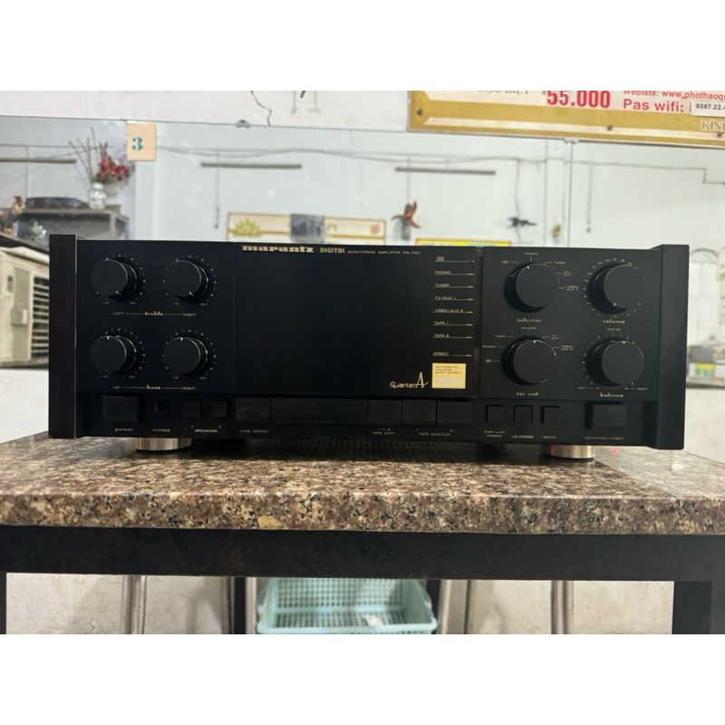 Amply Marantz PM-74D công xuất 220w máy chạy 8 sò xanh đen đánh được 2 cặp Loa bass 30cm máy zin ...